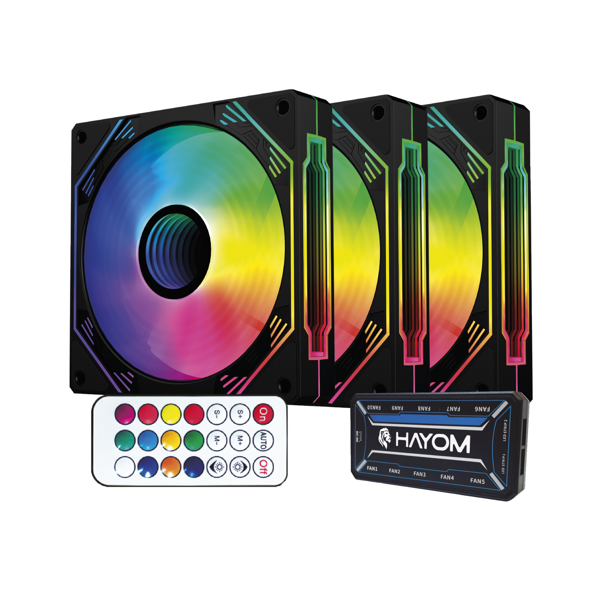 KIT 3 FAN COOLERS RGB 12CM – FC1308